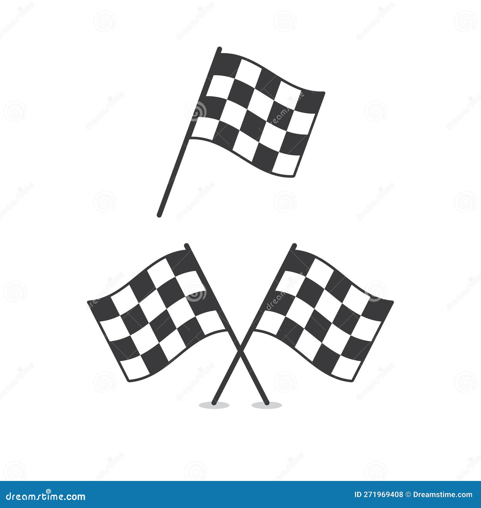 Flags Finish Icon Set Isolated Vector Illustration Sign Symbol Stock ...