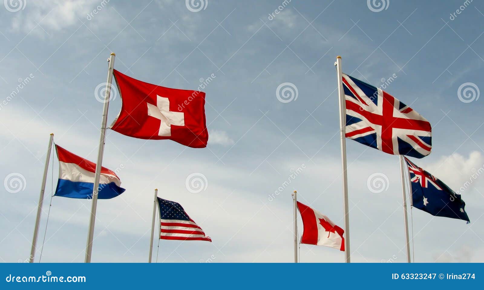 Flags fly side by side stock image. Image of ally, america - 63323247