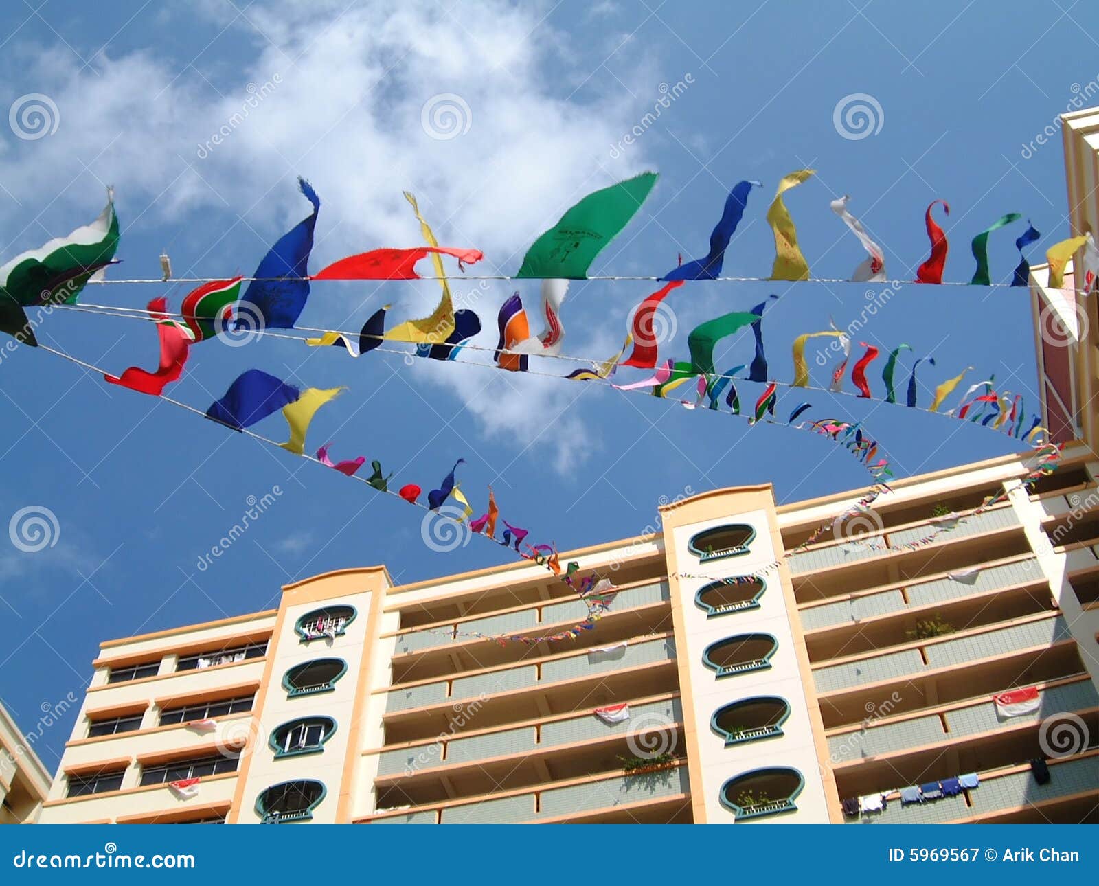 Flags Flying Celebrating National Day Stock Image - Image of home ...