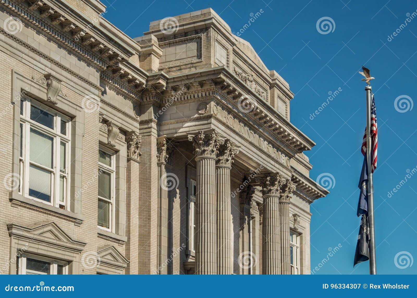 Flags Flying in Front of the Wasco County Courthouse in the Dalles ...
