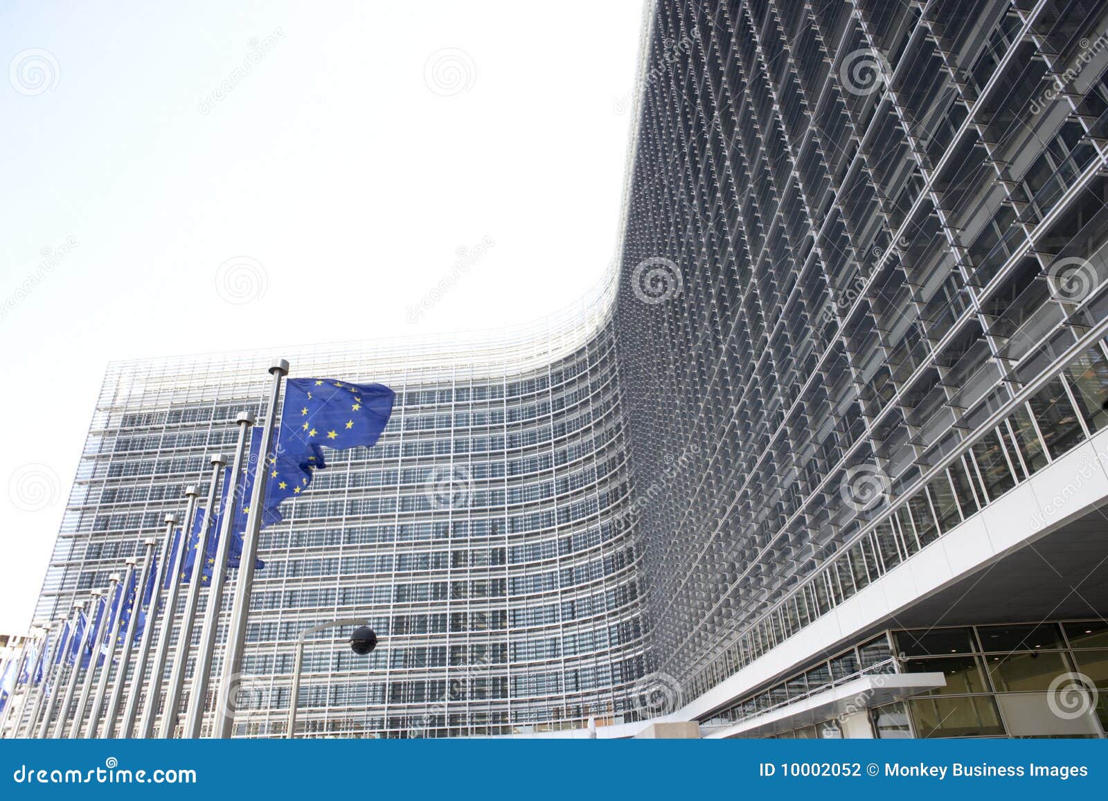 Flags Flying Outside European Commission Building Stock Photo - Image ...