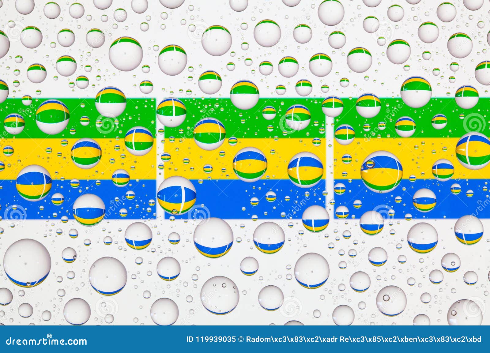 Water Drops on Glass and Flags of Gabon Stock Image - Image of freedom ...