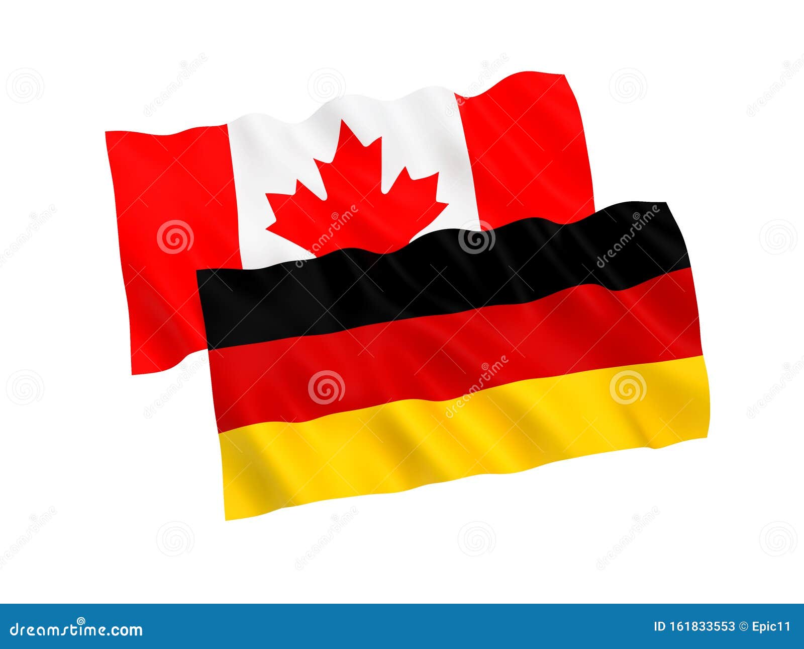 Flags of Germany and Canada on a White Background Stock Illustration ...