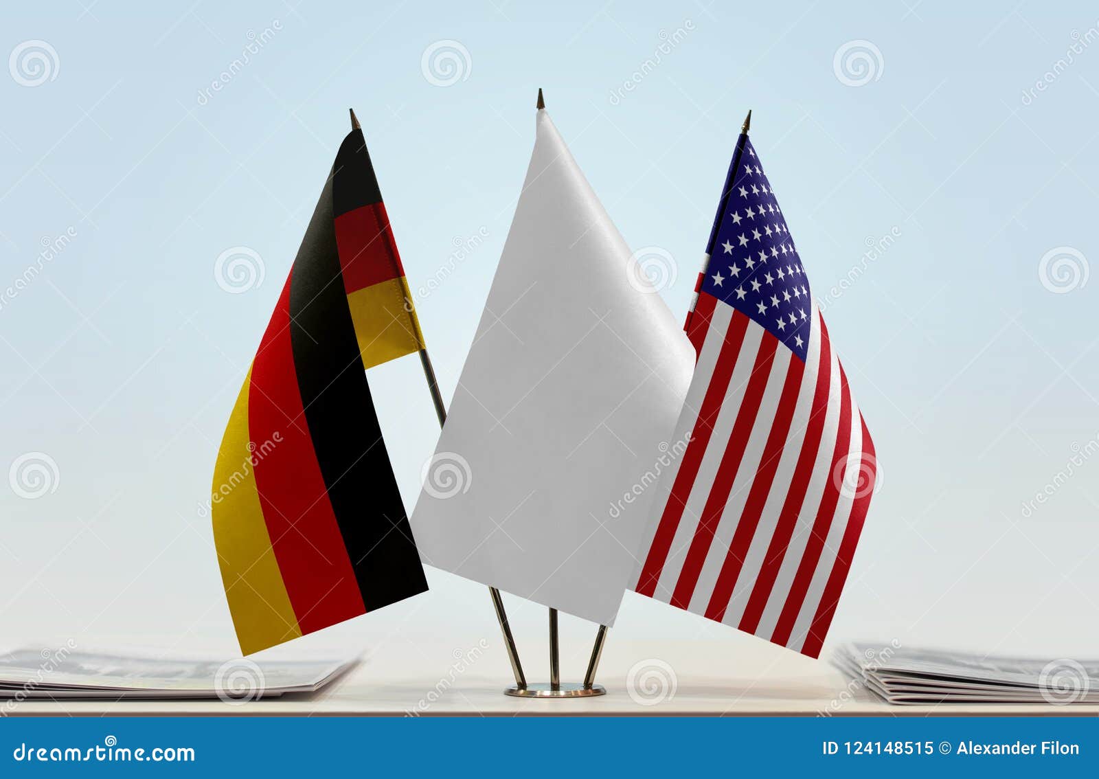 Flags of Germany and USA stock image. Image of middle - 124148515