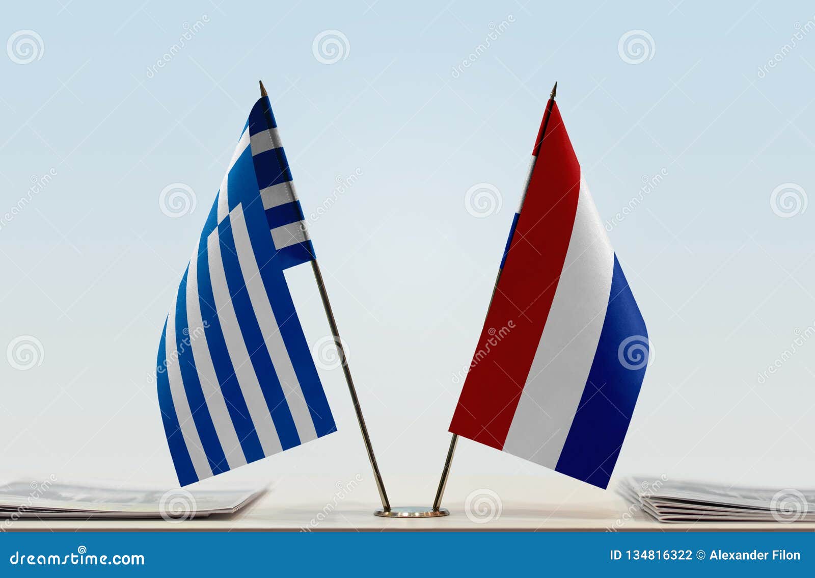 Flags of Greece and Netherlands Stock Illustration - Illustration of ...