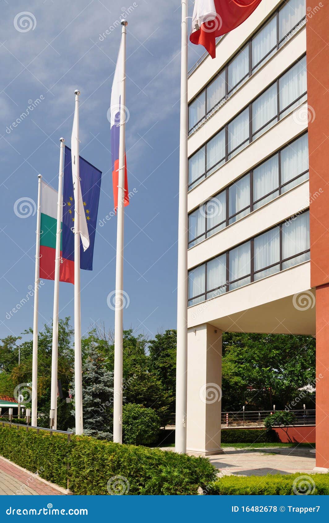 Flags of the hotel. stock photo. Image of health, coast - 16482678