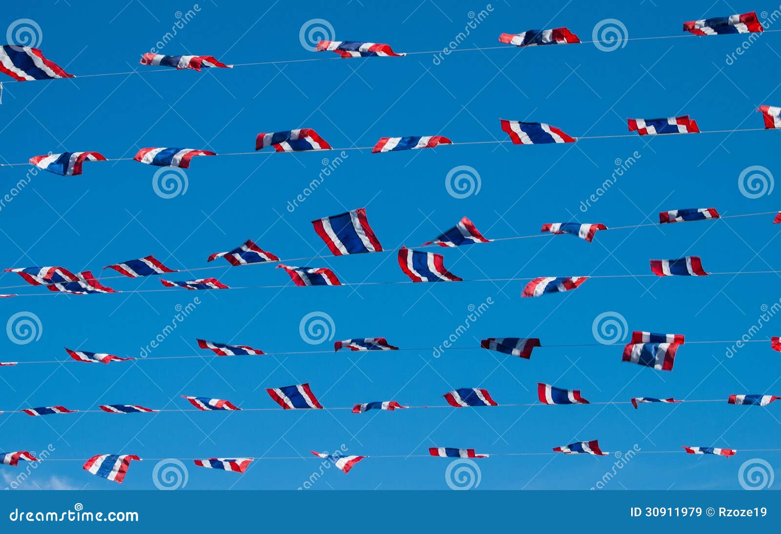 Flags hung on strings stock image. Image of waving, colored - 30911979