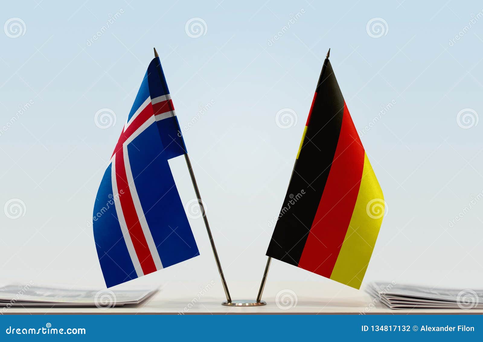 Flags of Iceland and Germany Stock Illustration - Illustration of ...