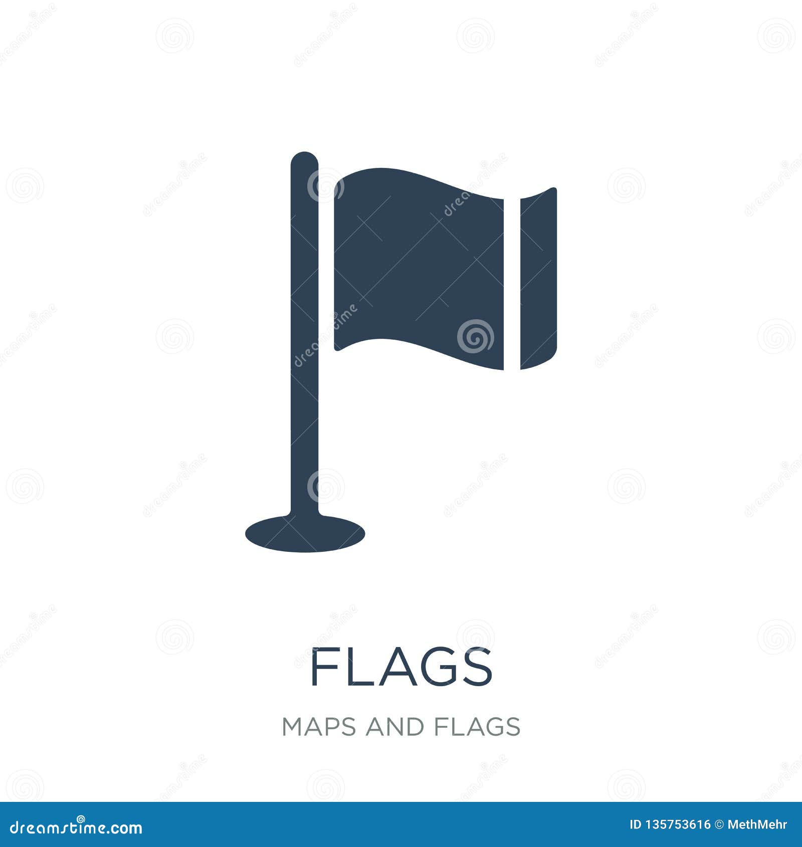 Flags Icon in Trendy Design Style. Flags Icon Isolated on White ...