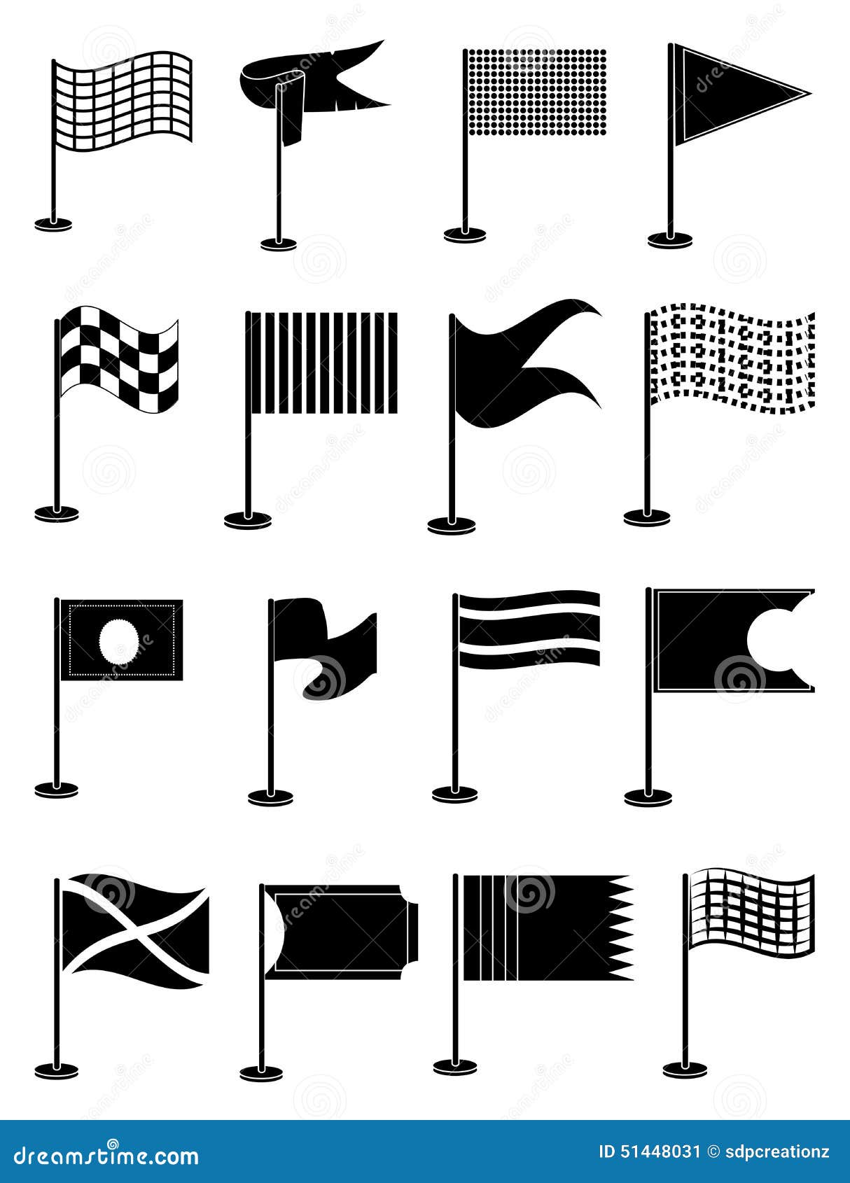 Flags icons set stock vector. Illustration of location - 51448031