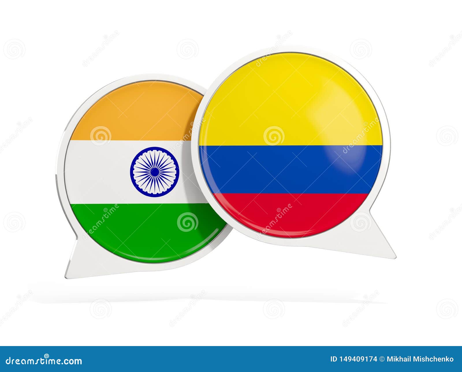Flags of India and Colombia Inside Chat Bubbles Stock Illustration ...