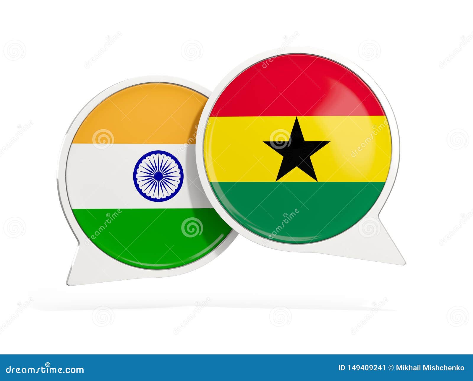 Flags of India and Ghana Inside Chat Bubbles Stock Illustration ...