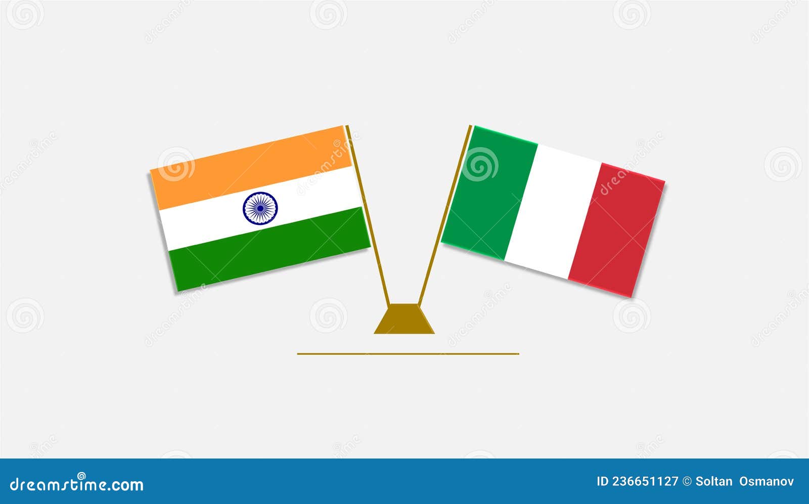 Flags of India and Italy. Partnership. Background and Illustrations ...