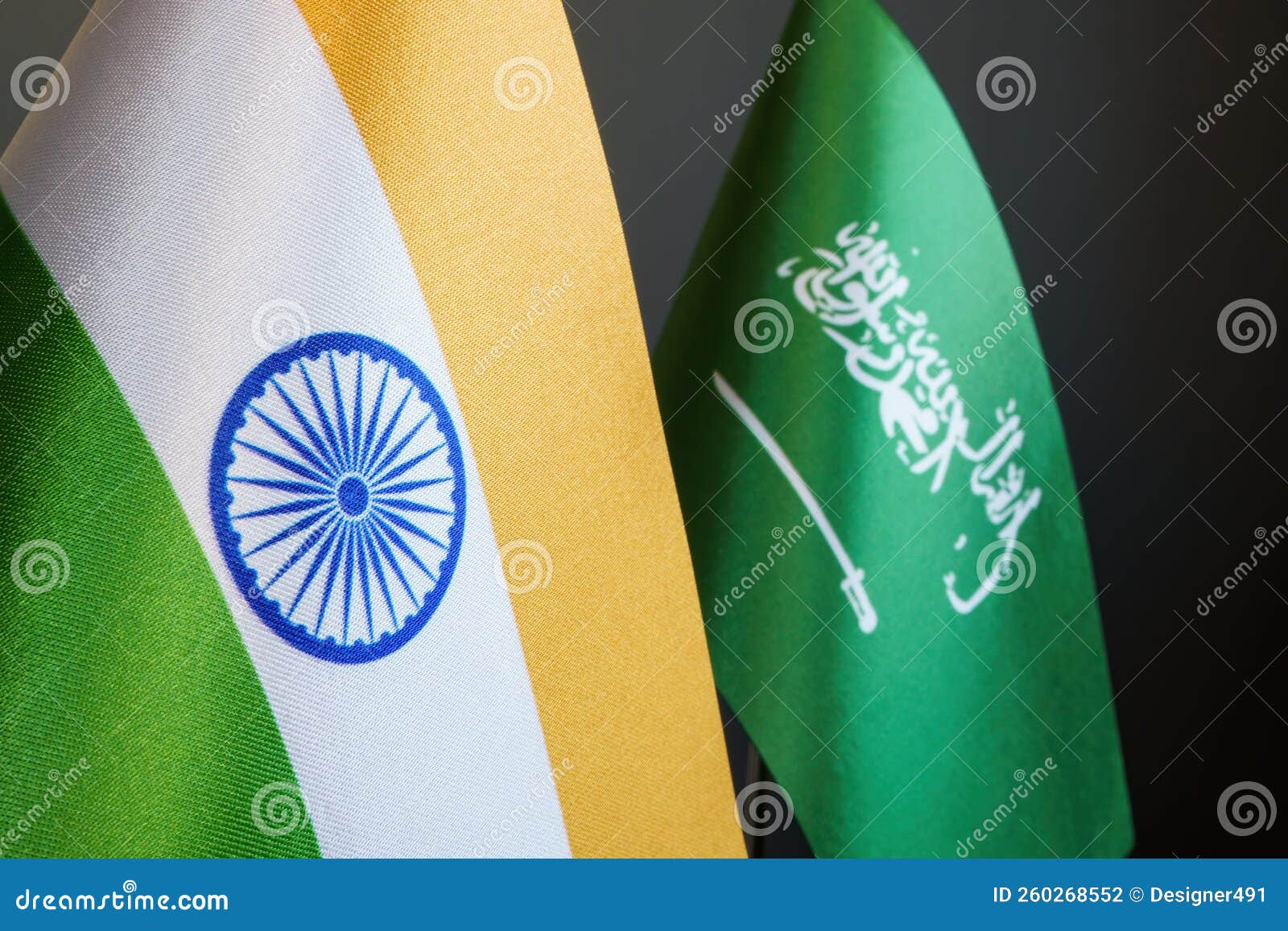Flags of India and Saudi Arabia As a Symbol of Diplomatic Relations ...
