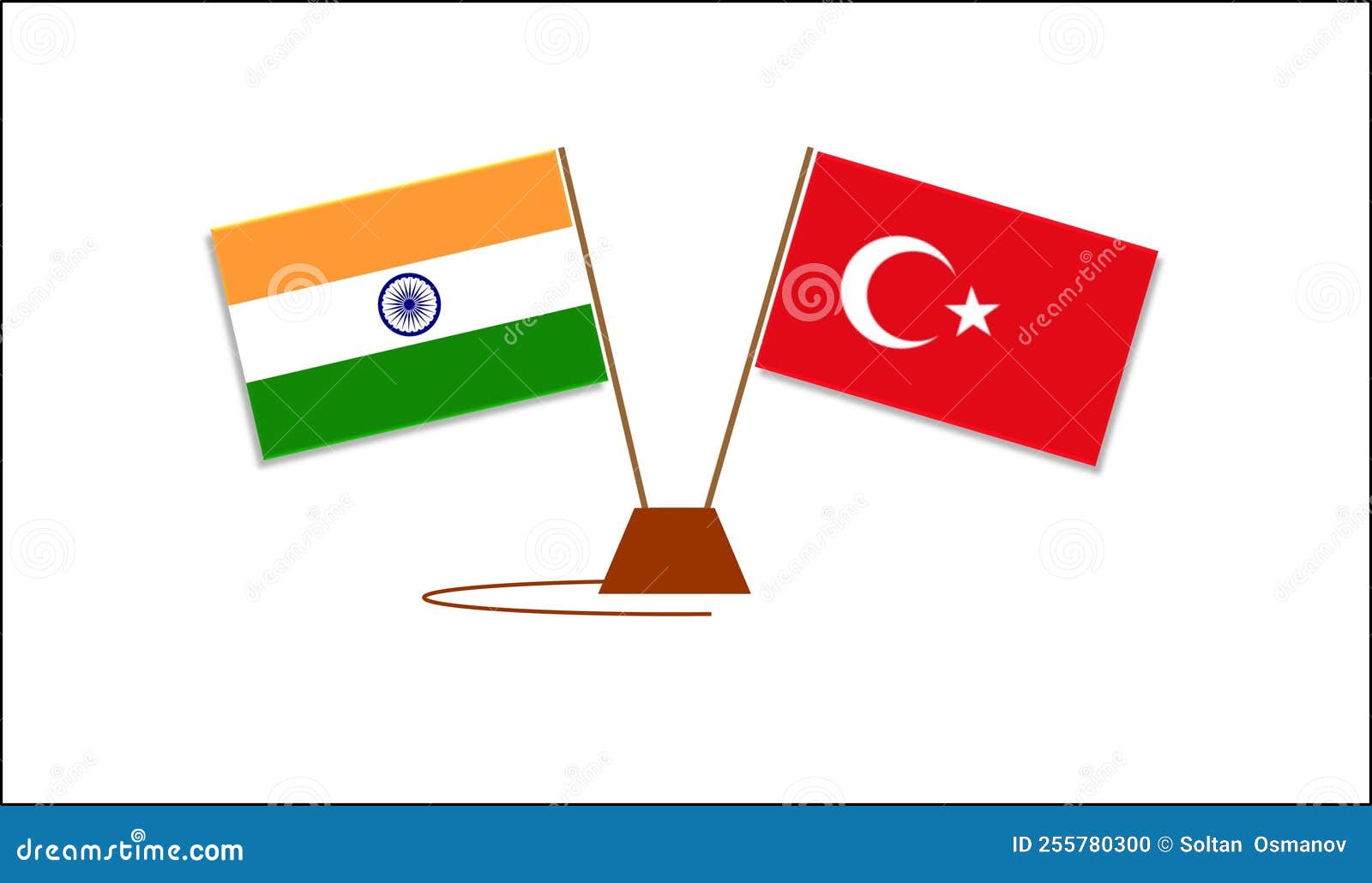Flags of India and Turkey. Partnership. Background and Illustrations ...