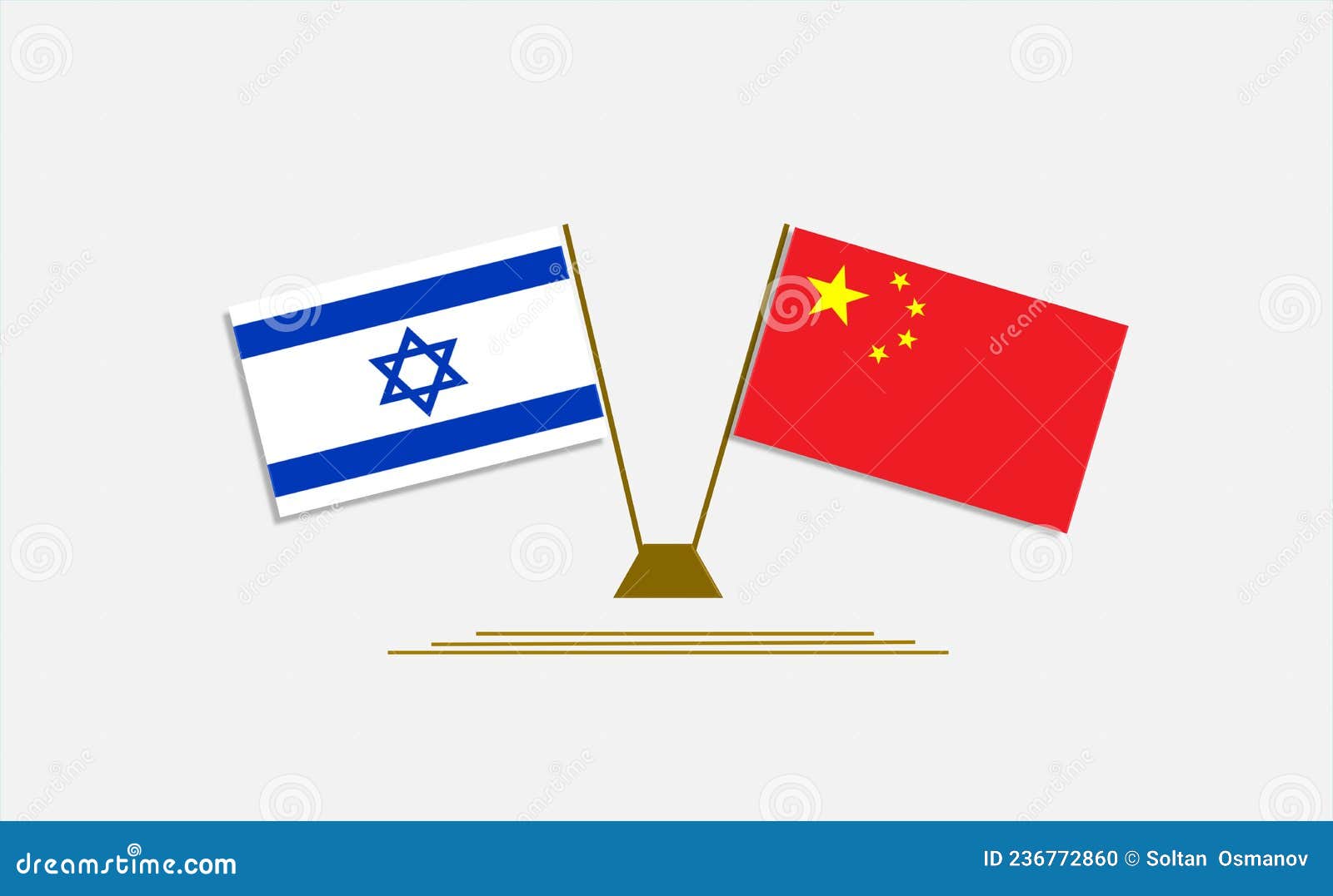 Flags of Israel and China. Partnership. Background and Illustrations ...
