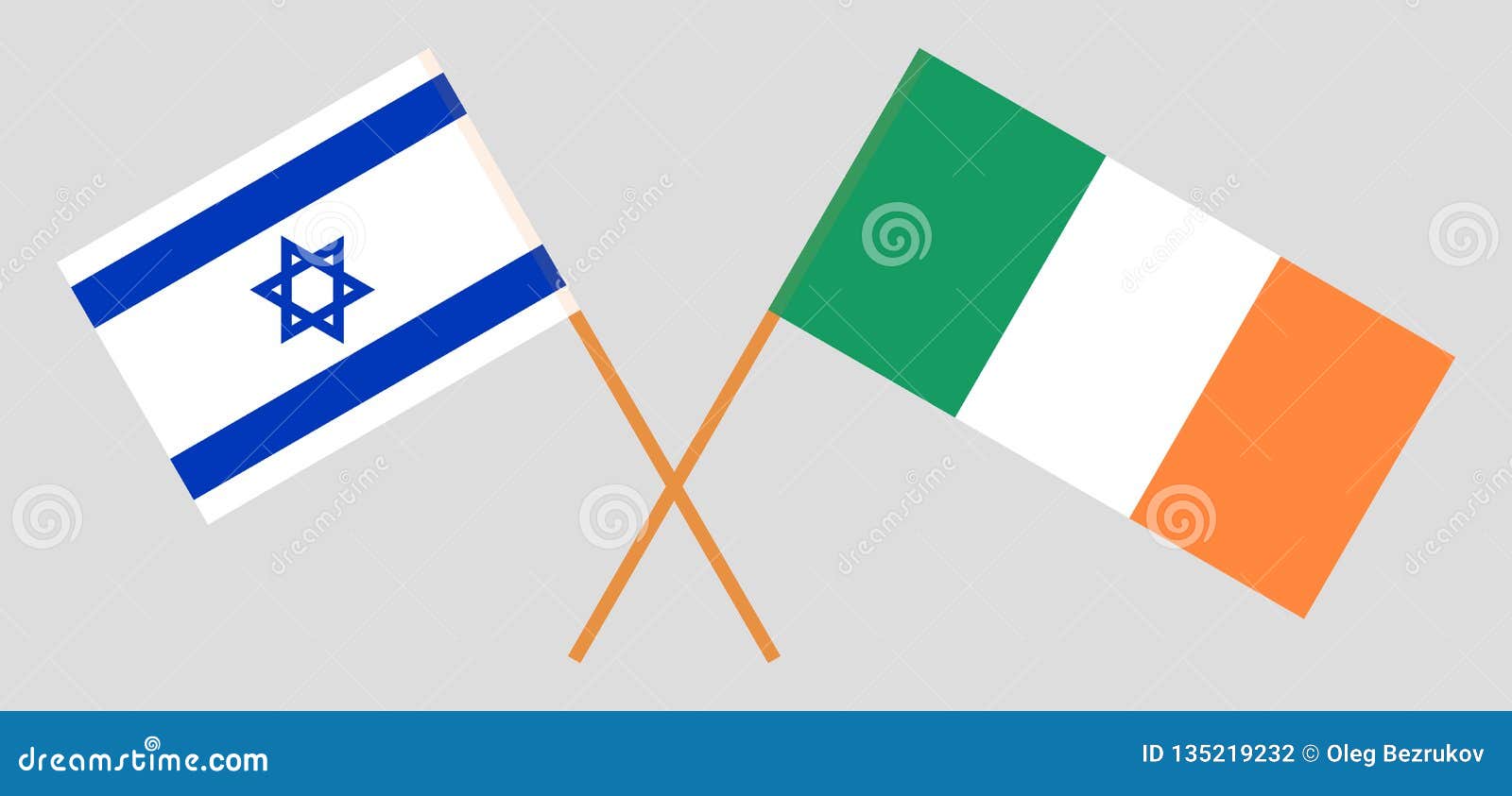 Flags of Israel and Ireland Stock Vector - Illustration of correct ...
