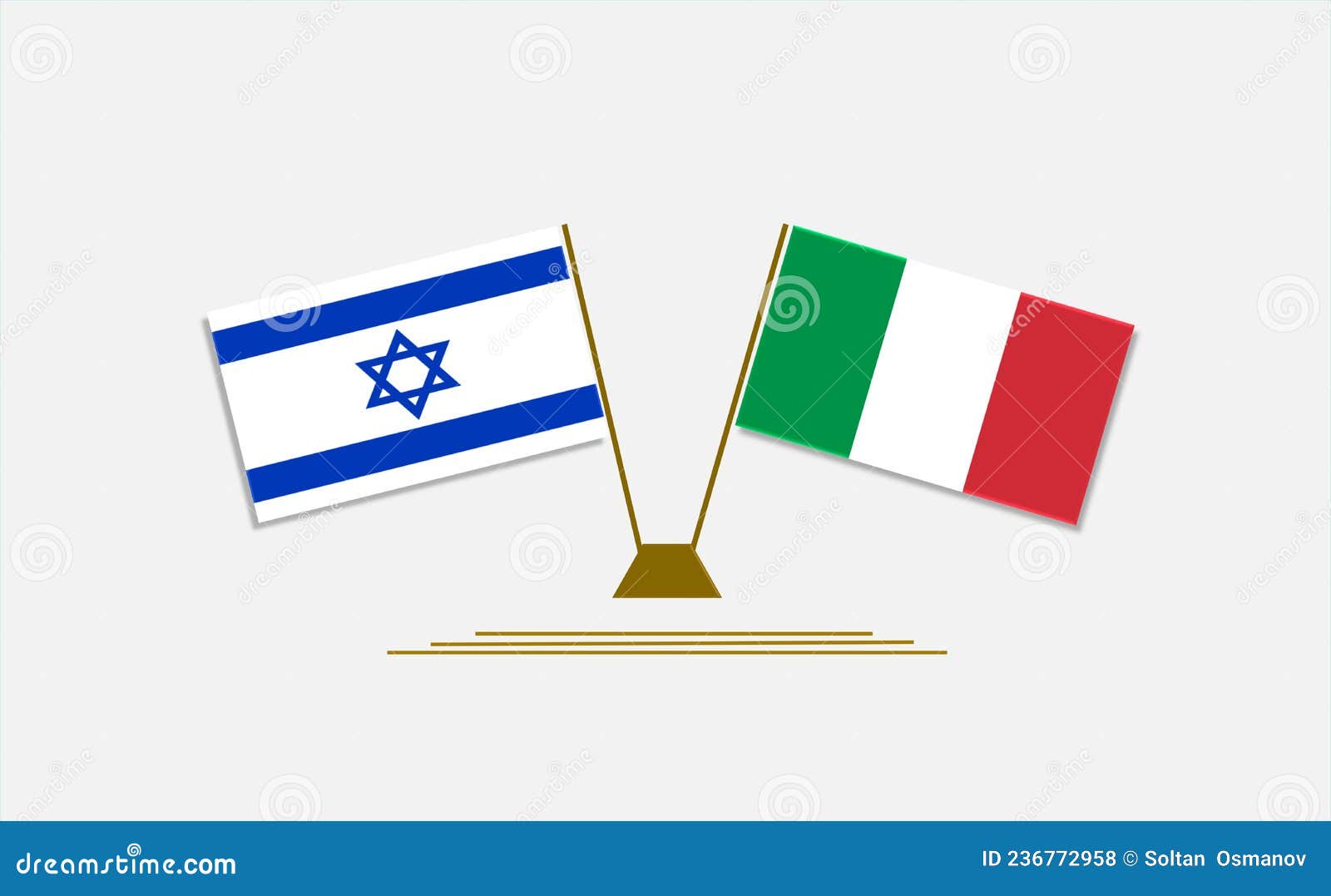 Flags of Israel and Italy. Partnership. Background and Illustrations ...