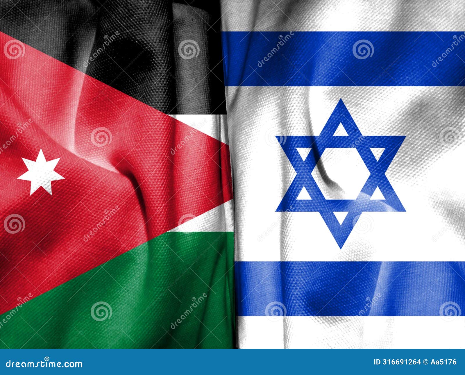 The Flags of Israel and Jordan are Both Made of Texture Stock Photo ...