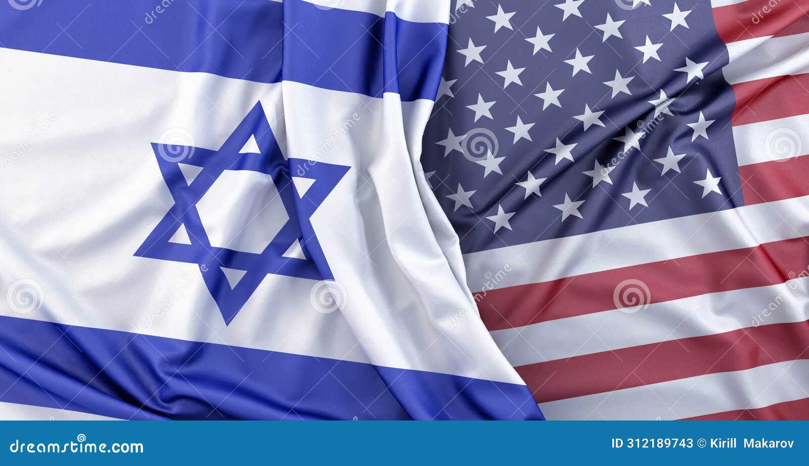 Flags of Israel and USA. 3D Rendering Stock Illustration - Illustration ...