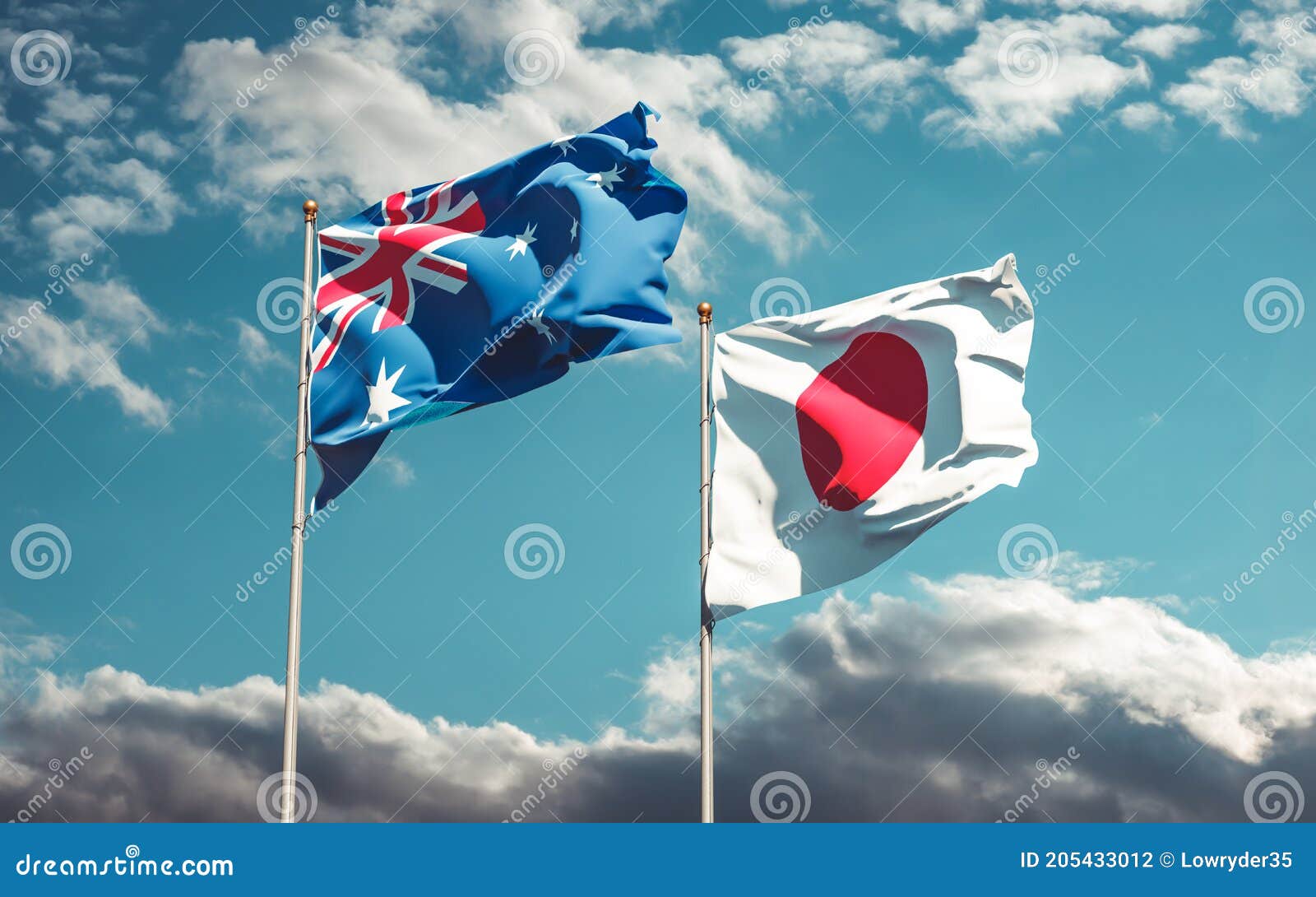 Flags of Japan and Australia Stock Photo - Image of australia, national ...