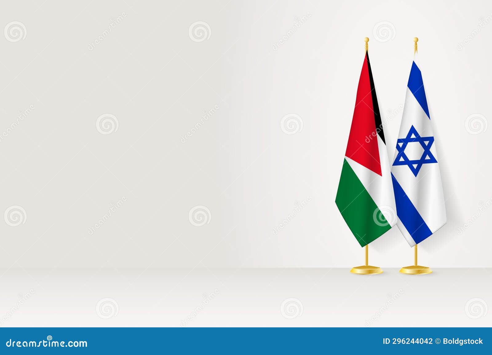 Flags of Jordan and Israel on Flag Stand, Meeting between Two Countries ...