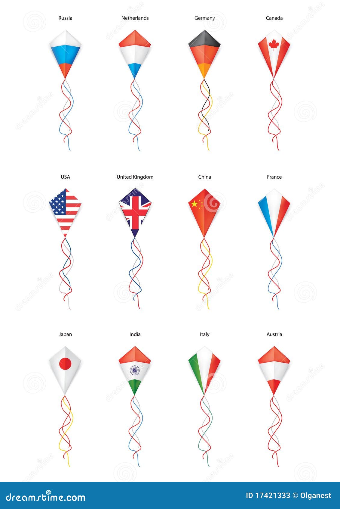Flags, kite flying stock vector. Illustration of highly - 17421333