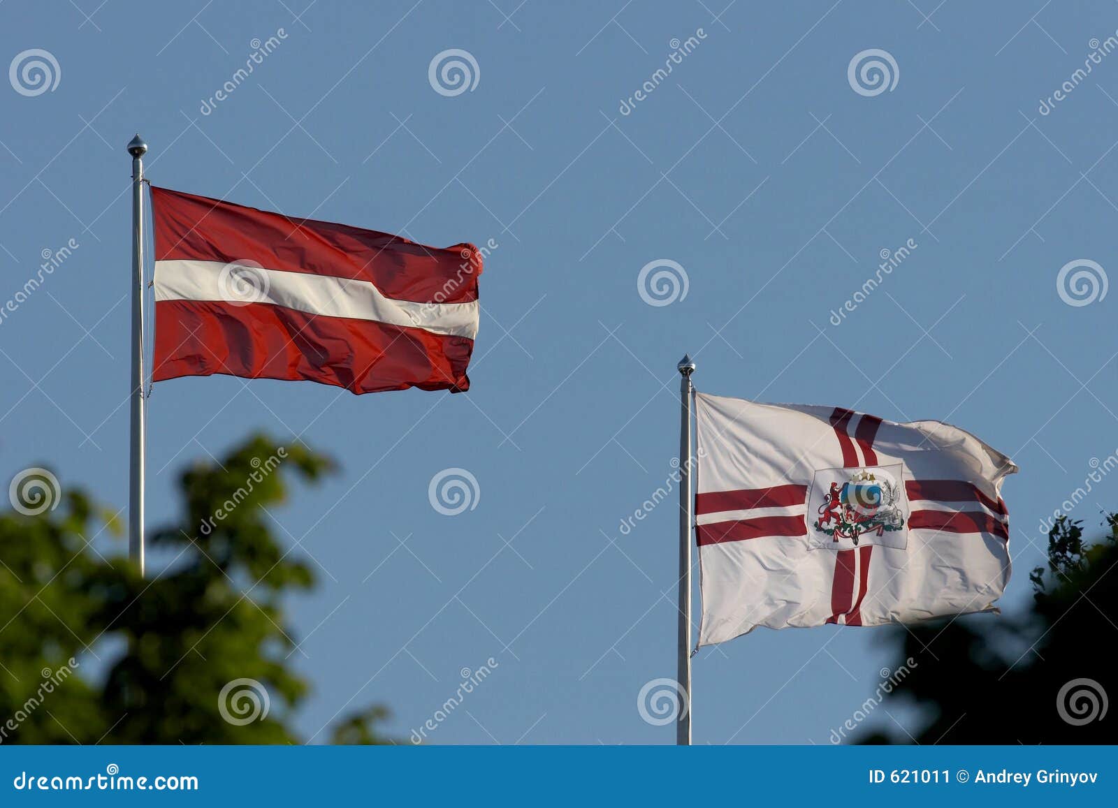Flags of Latvia and Flags of Riga Stock Image - Image of latvija ...