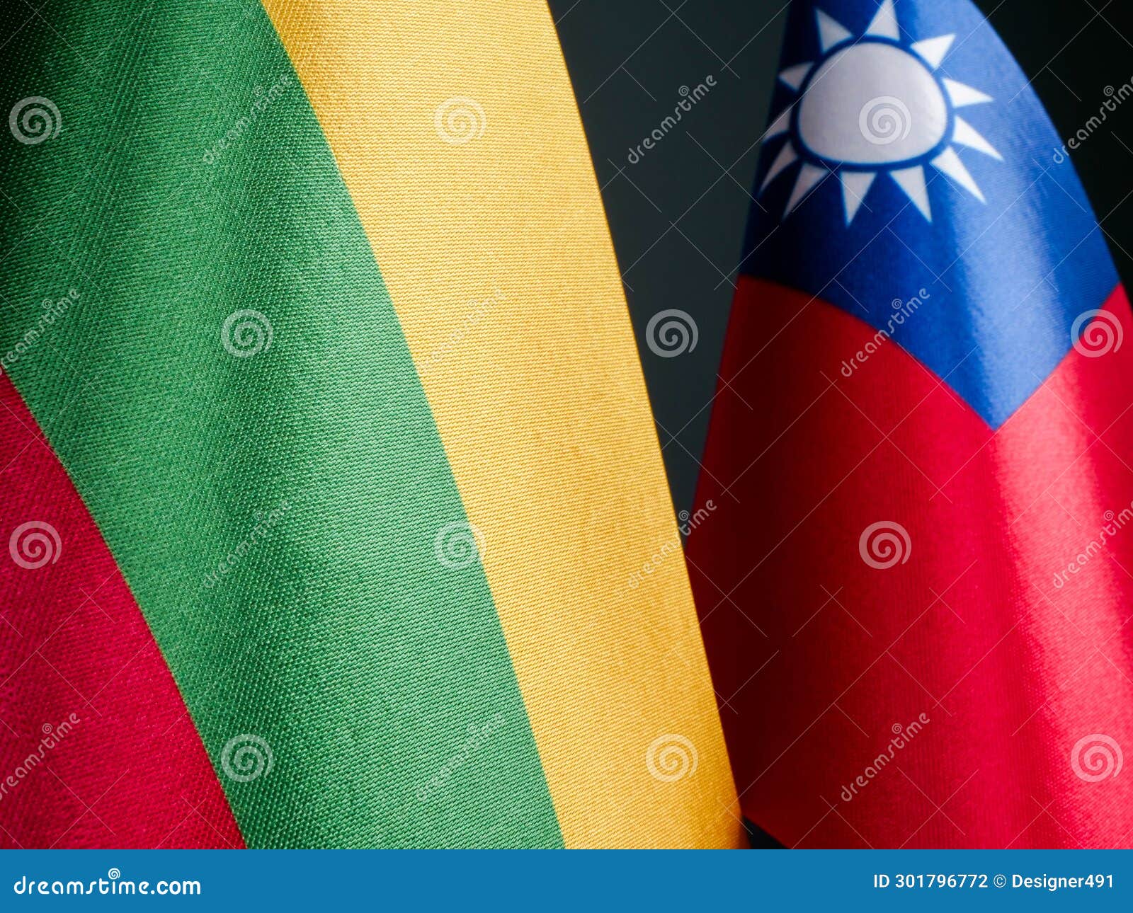 Flags of Lithuania and Taiwan As a Symbol of Cooperation. Stock Photo ...