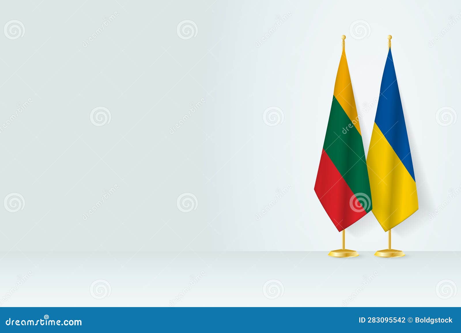 Flags of Lithuania and Ukraine on Flag Stand, Meeting between Two ...