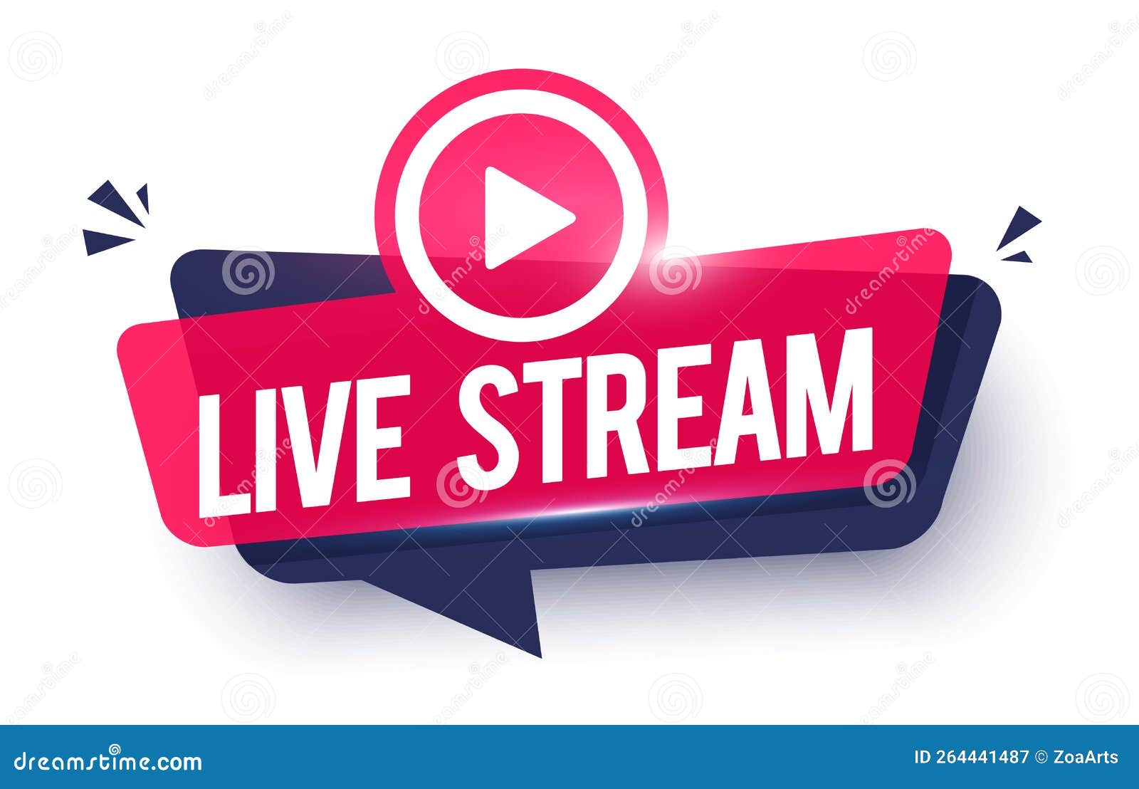 Vector Illustration Dynamic Live Stream Label Stock Vector ...