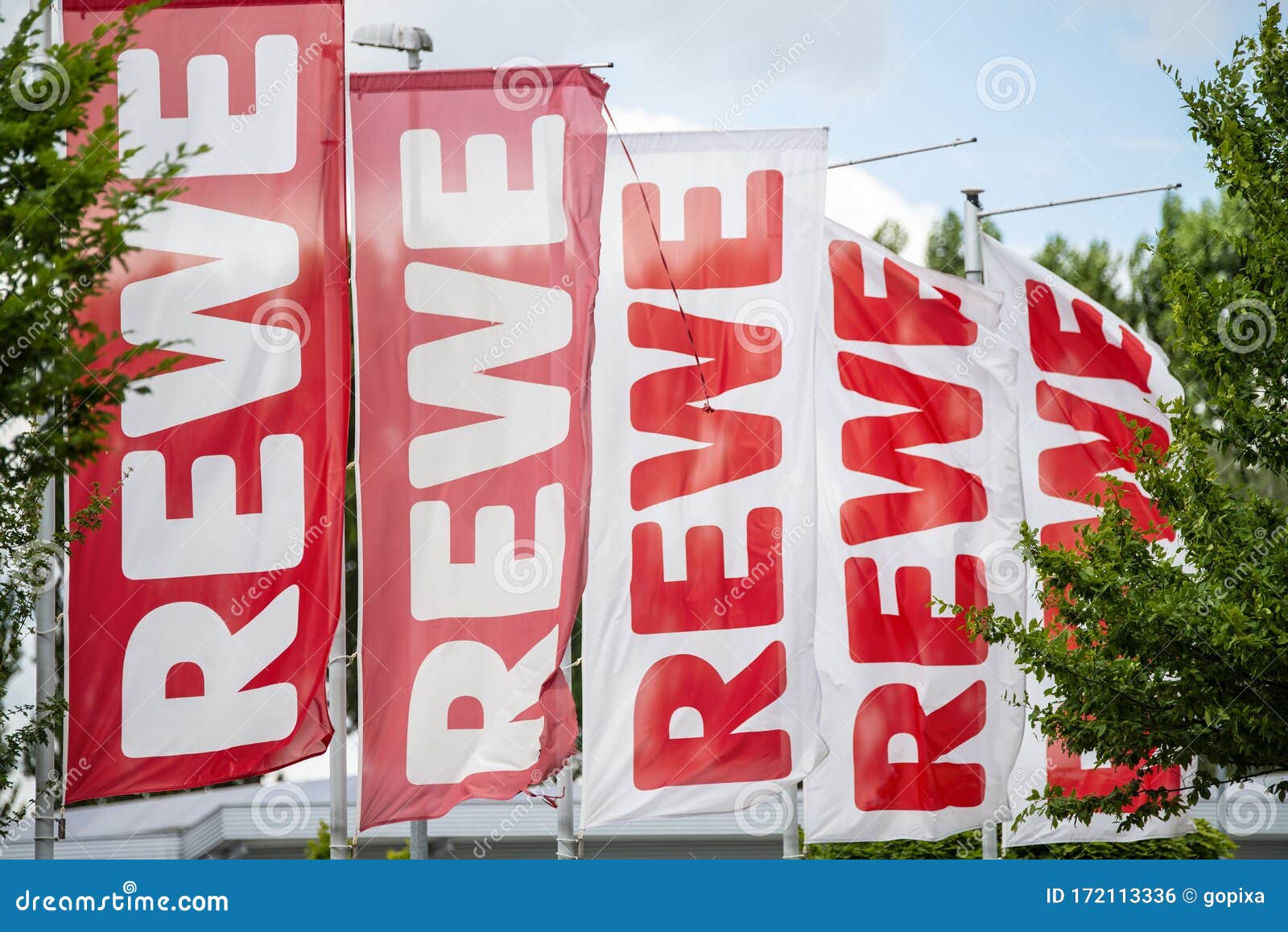 Flags with the Logo of REWE Editorial Photo - Image of concern ...