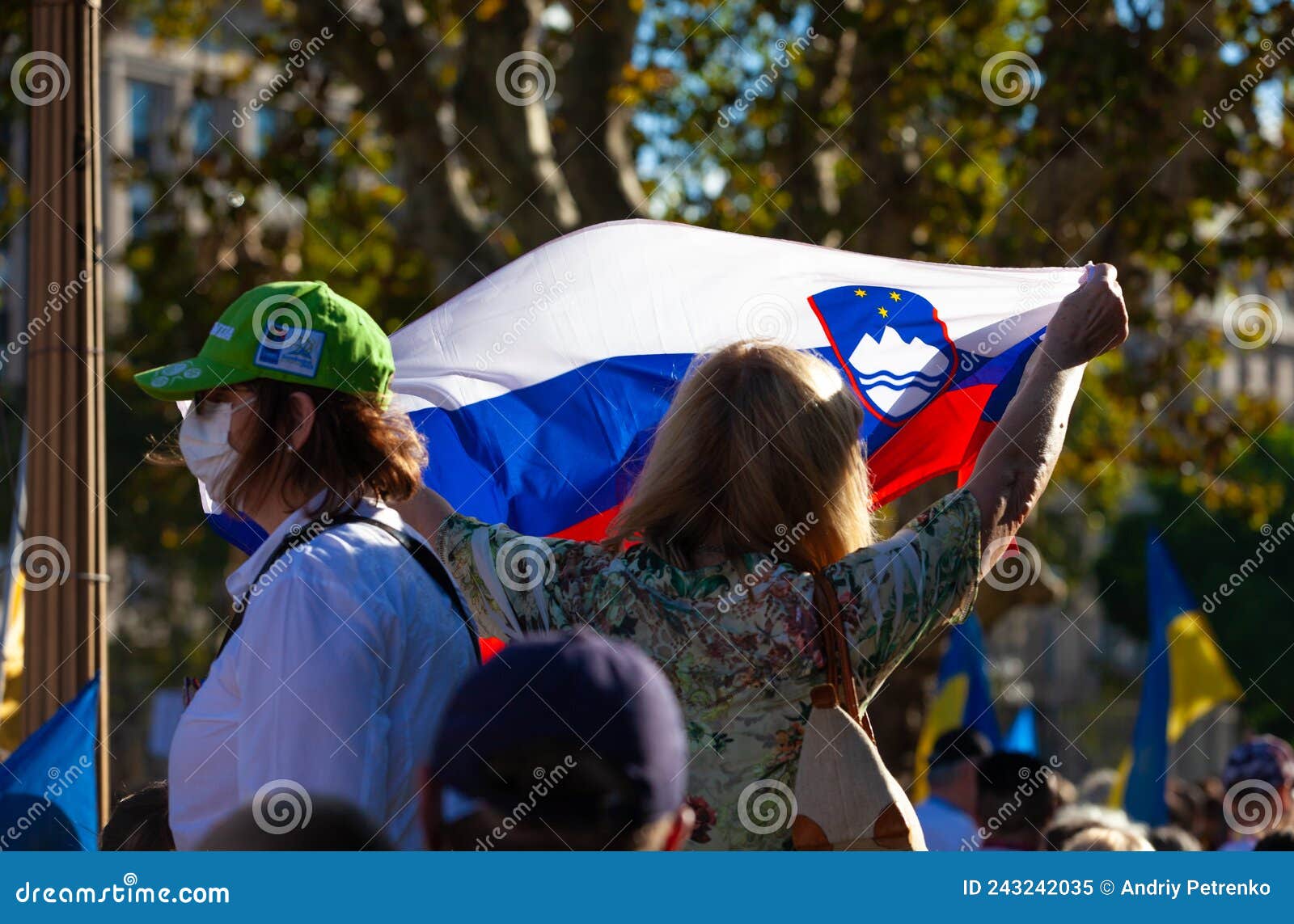 Flags on the March in Support of Ukraine during the Russian Aggression ...