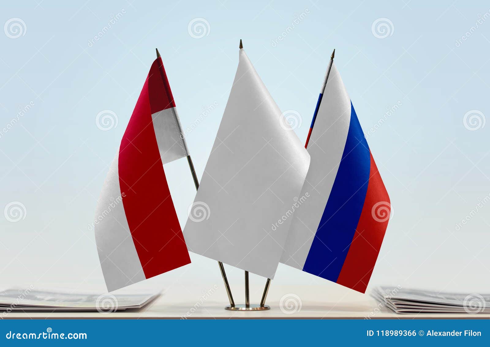 Flags of Monaco and Russia stock photo. Image of clean - 118989366