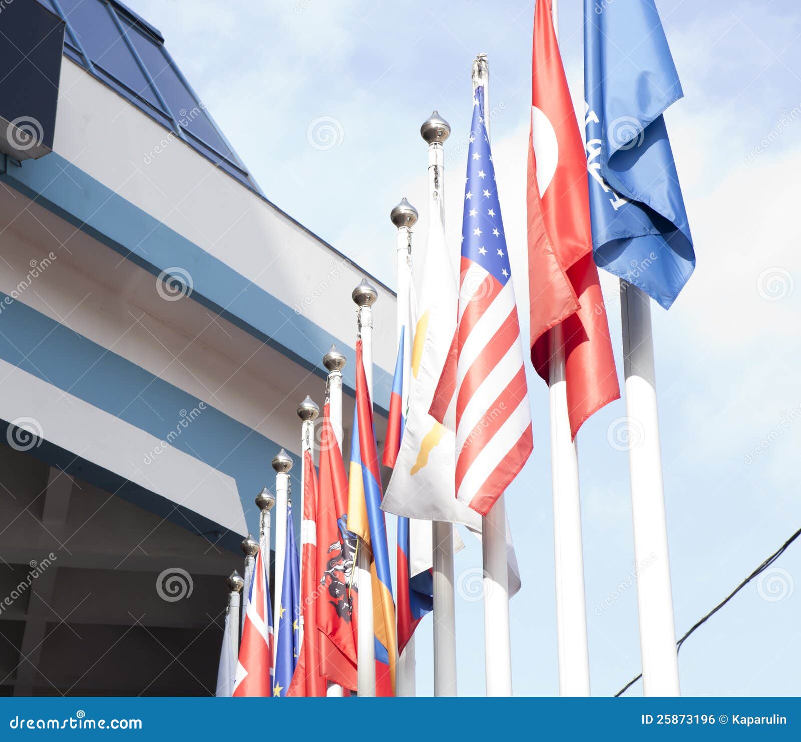 Flags Near International Business Center Stock Photo - Image of ...