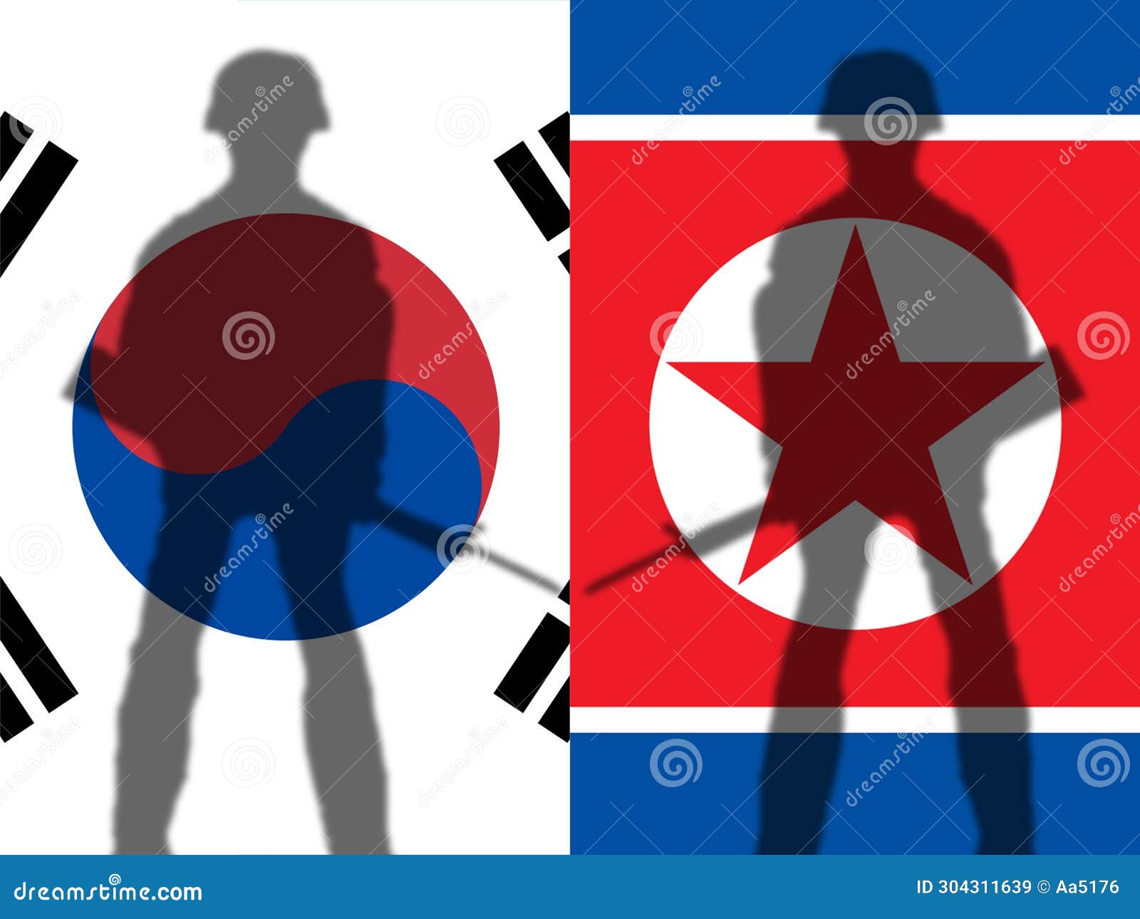 The Flags of North and South Korea are Both Made of Textured Patterns ...