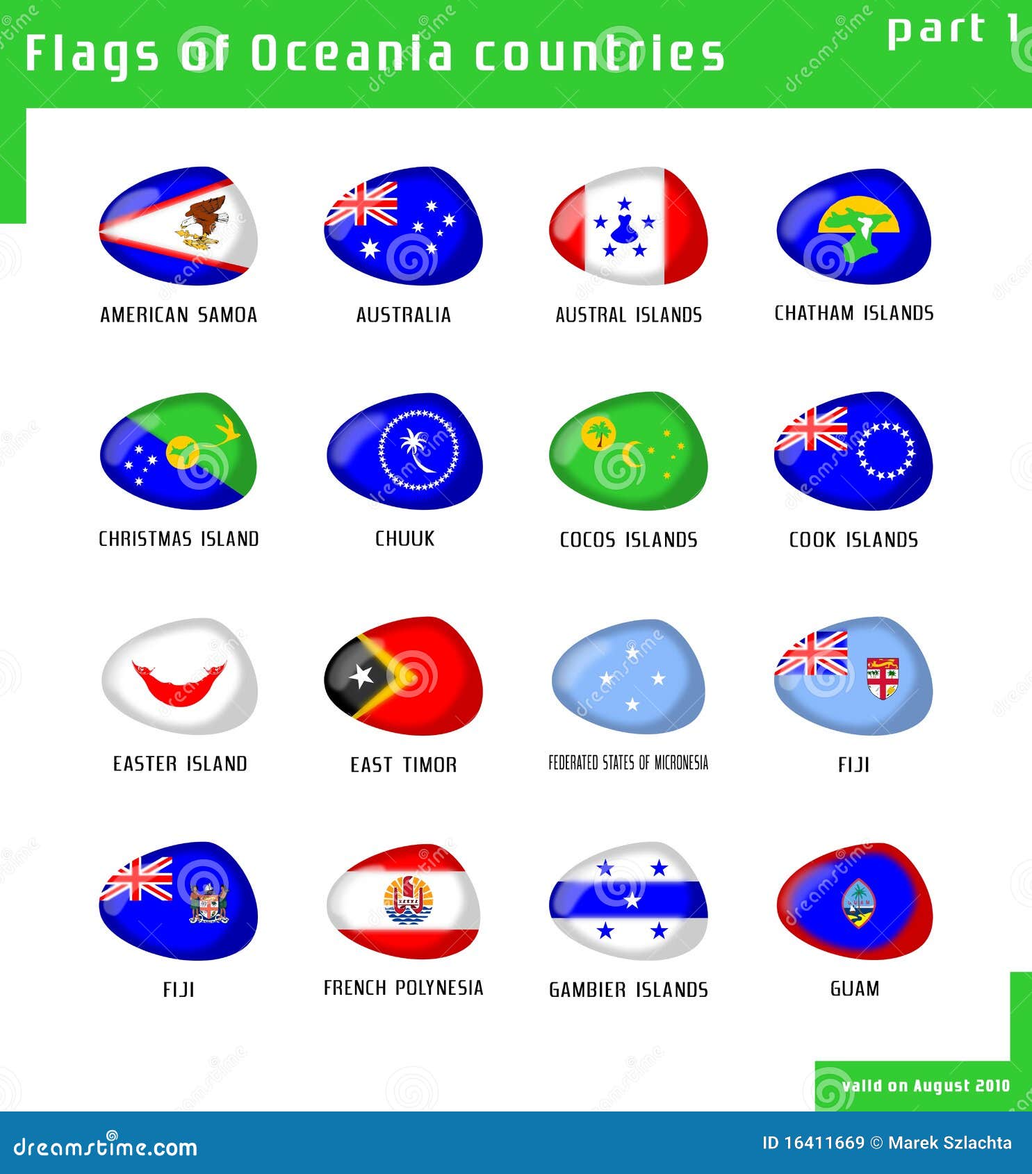 Flags of Oceania stock vector. Illustration of chuuk - 16411669