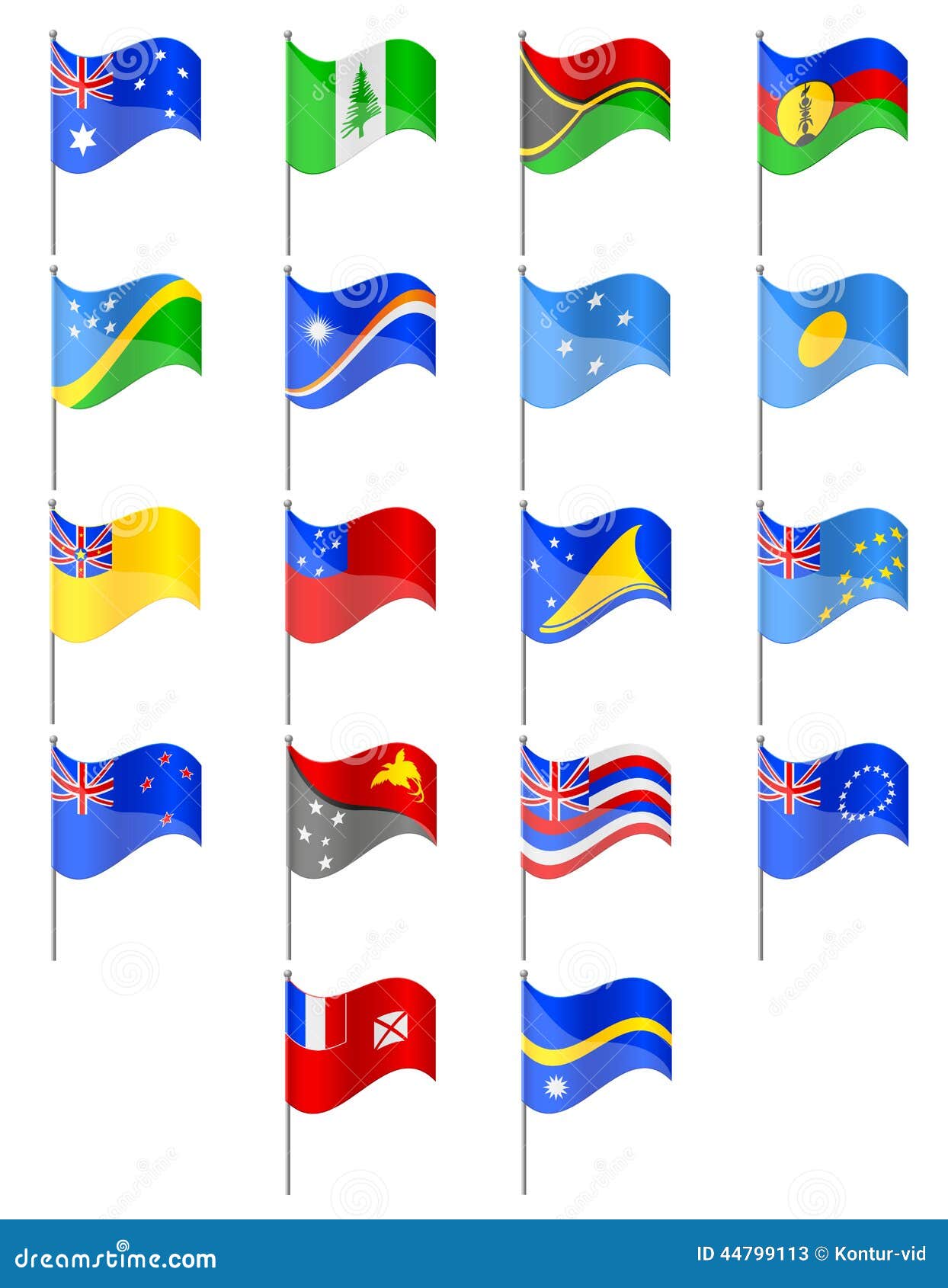 Flags of Oceania Countries Vector Illustration Stock Vector ...