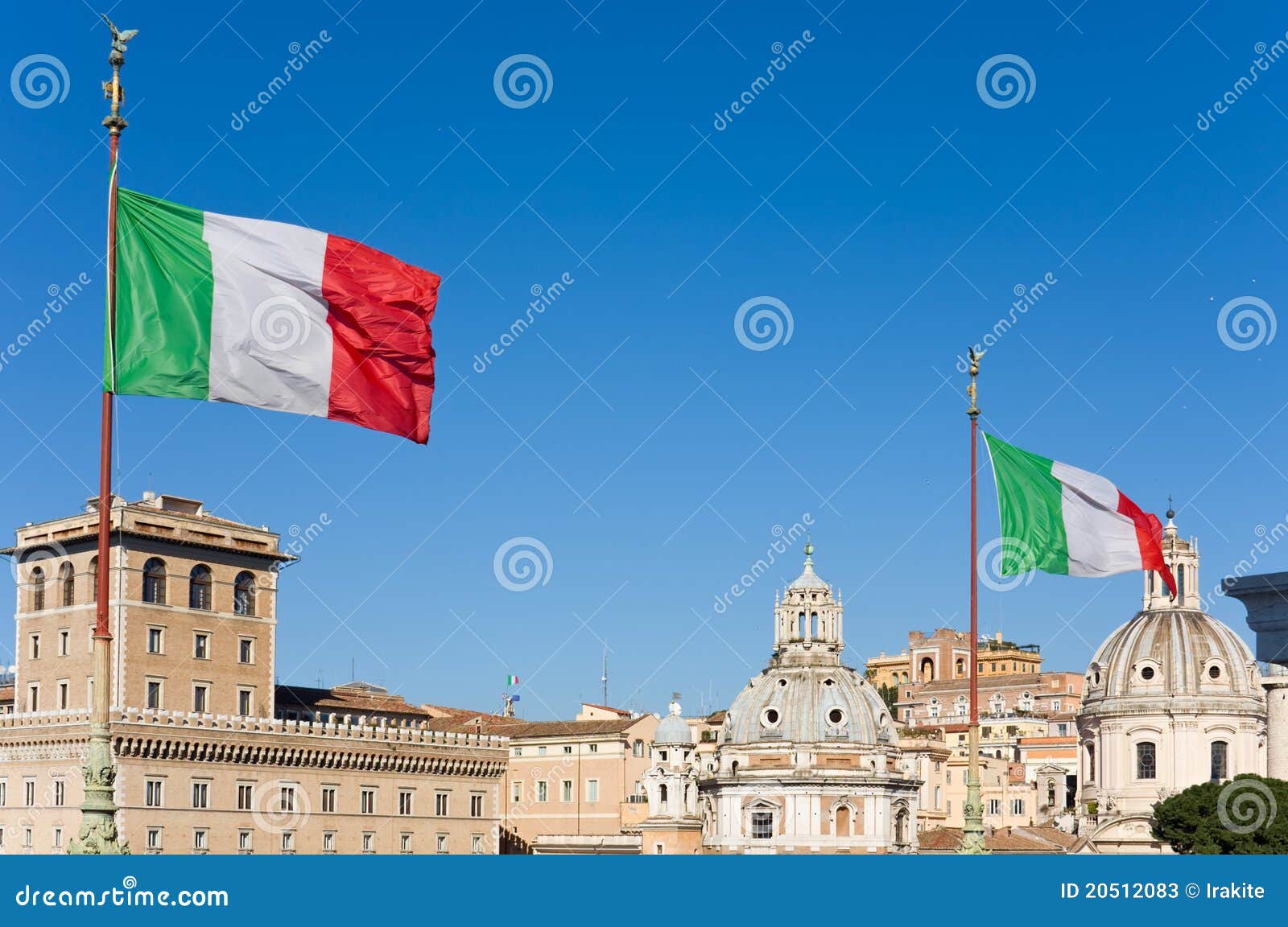 Flags over Rome stock image. Image of cupola, outdoors - 20512083
