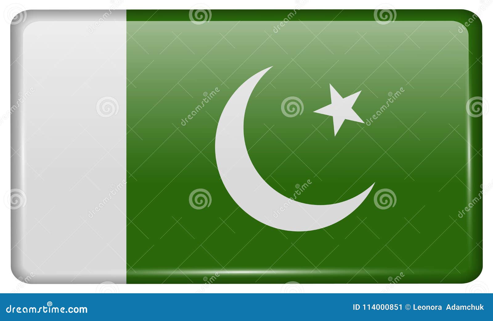 Flags Pakistan in the Form of a Magnet on Refrigerator with Reflections ...