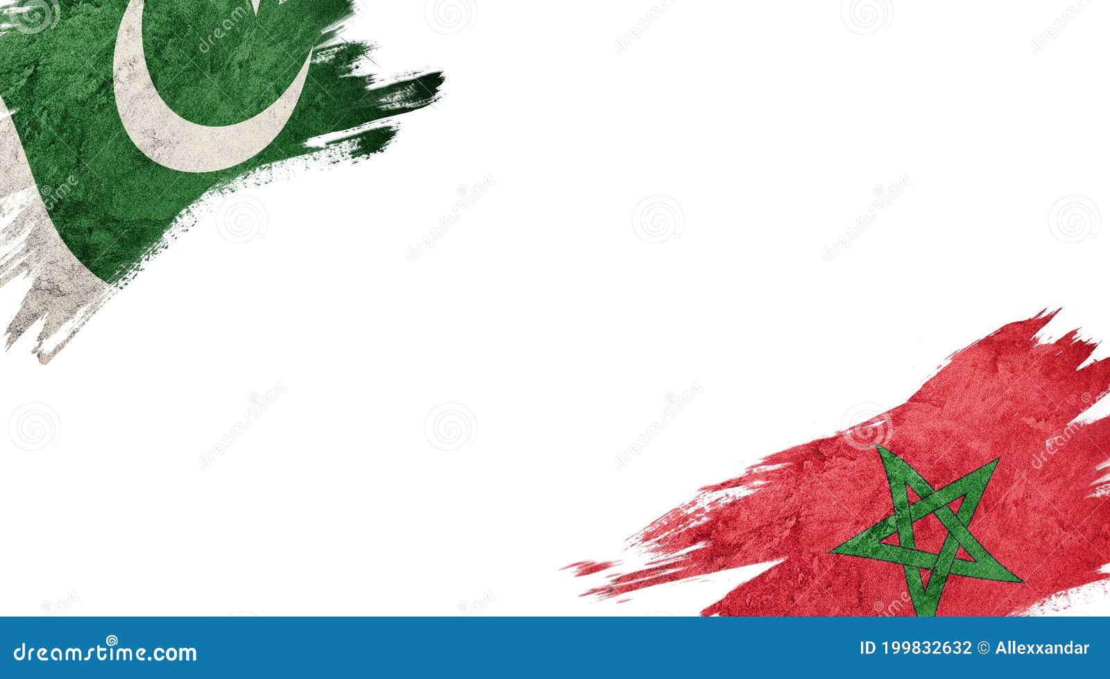 Flags of Pakistan and Morocco on White Background Stock Photo - Image ...