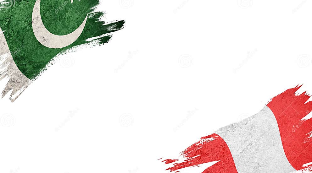Flags of Pakistan and Peru on White Background Stock Image - Image of ...
