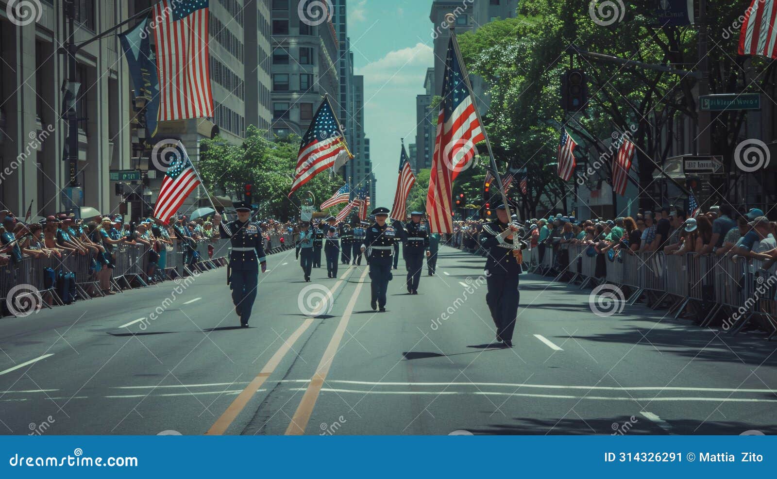 Flags Parade in the Streets of New York Stock Image - Image of male ...