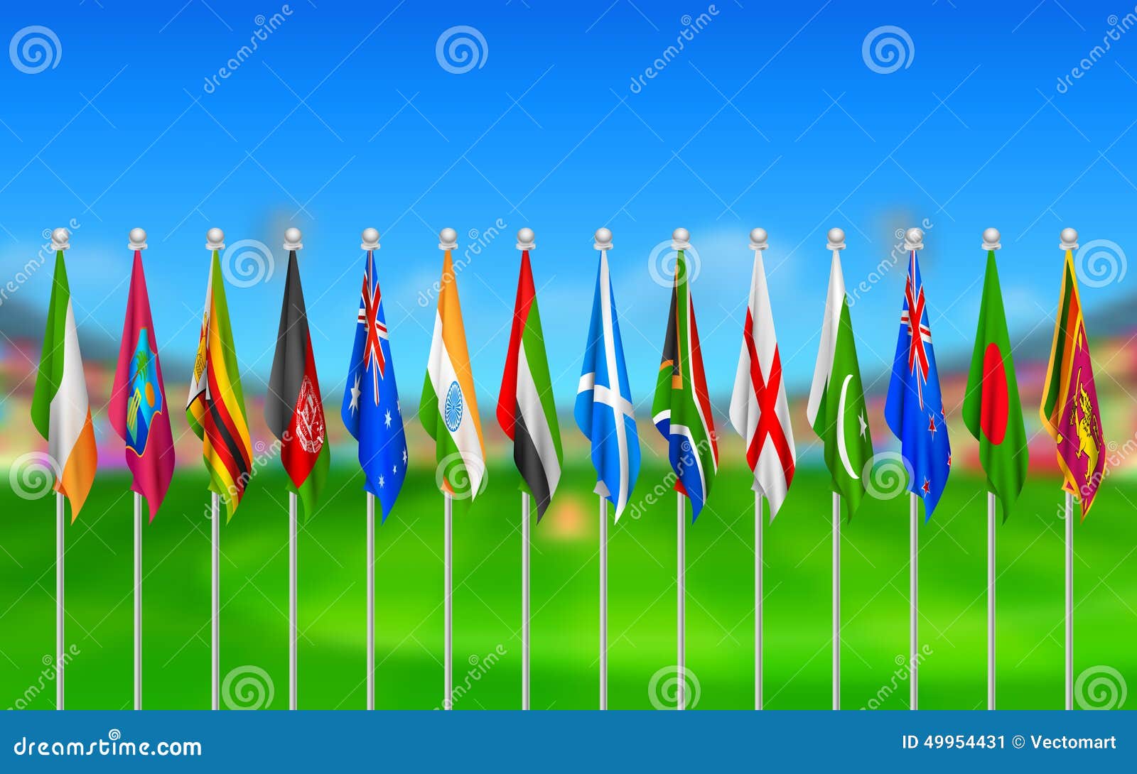 Flags of Participating Countries of Cricket 2015 Stock Vector ...
