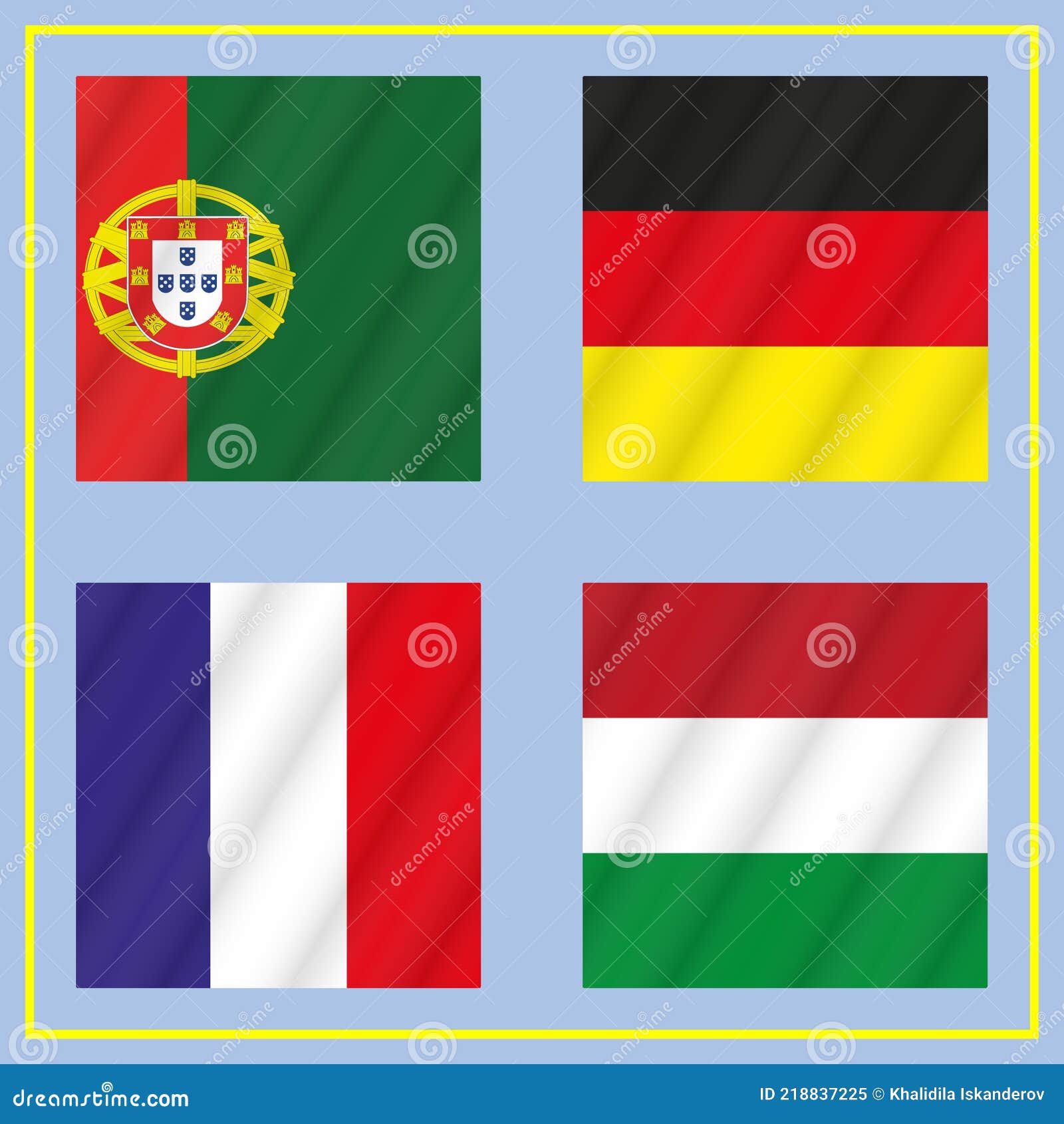 Flags of the Participating Teams with the Text for the European Cup ...