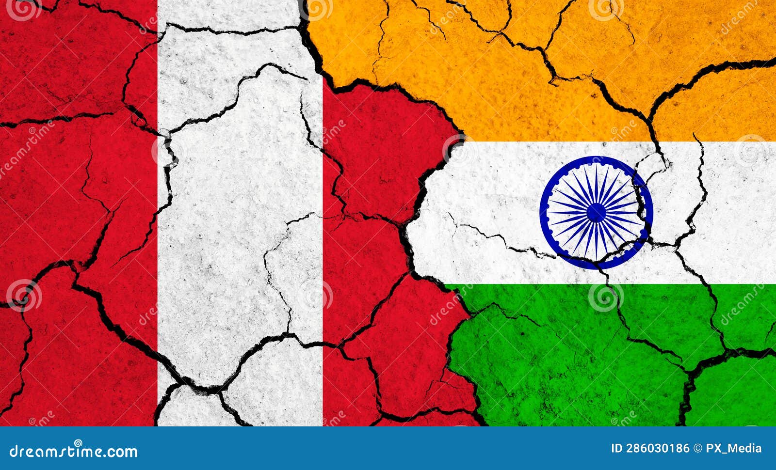 Peru And India Realistic Flag â€“ Fabric Texture Illustration Stock ...
