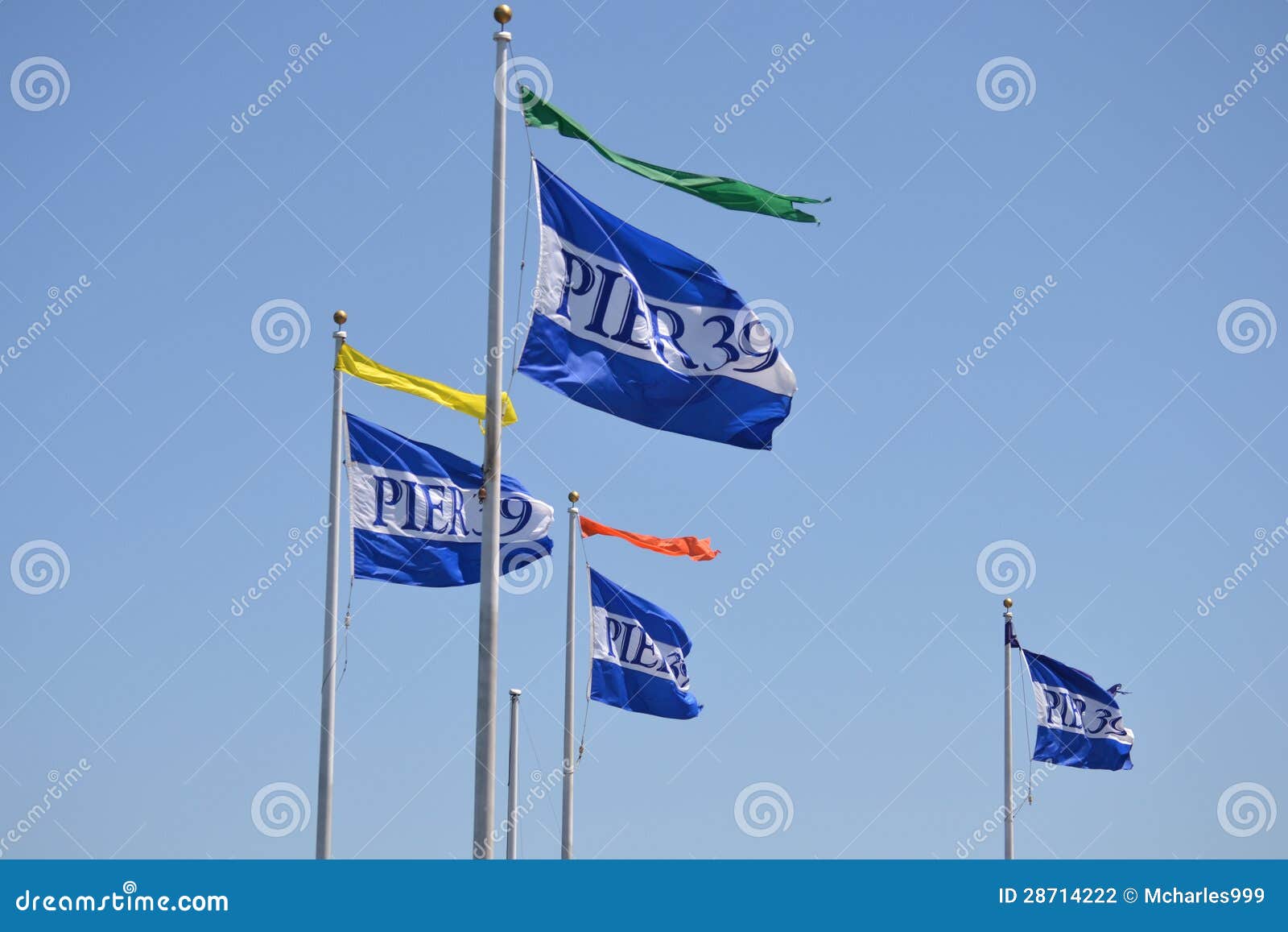 Flags at Pier 39 stock photo. Image of wharf, fishermans - 28714222