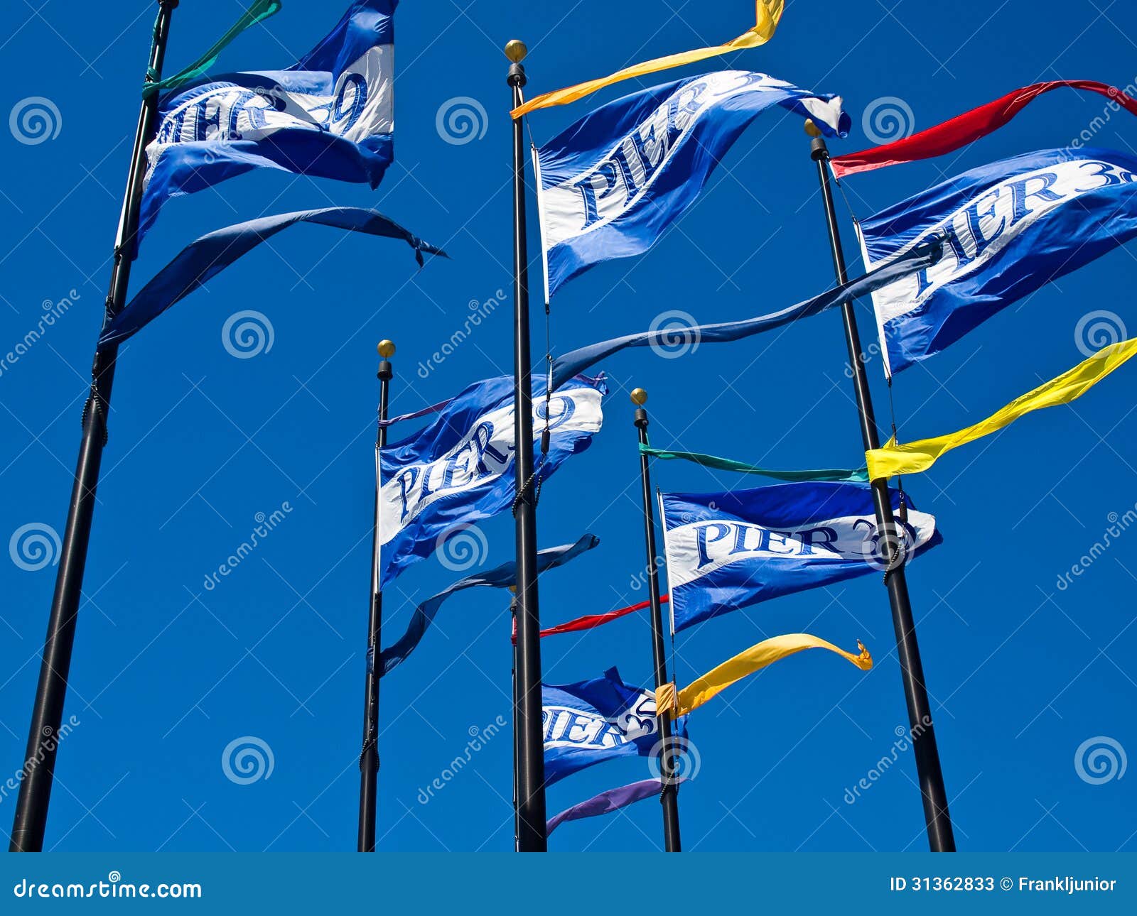 The Flags of Pier 39 stock image. Image of america, signboard - 31362833