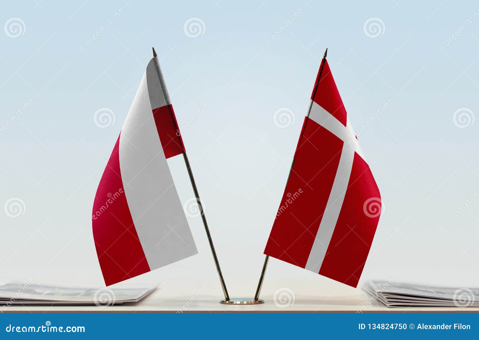Flags of Poland and Denmark Stock Illustration - Illustration of ...