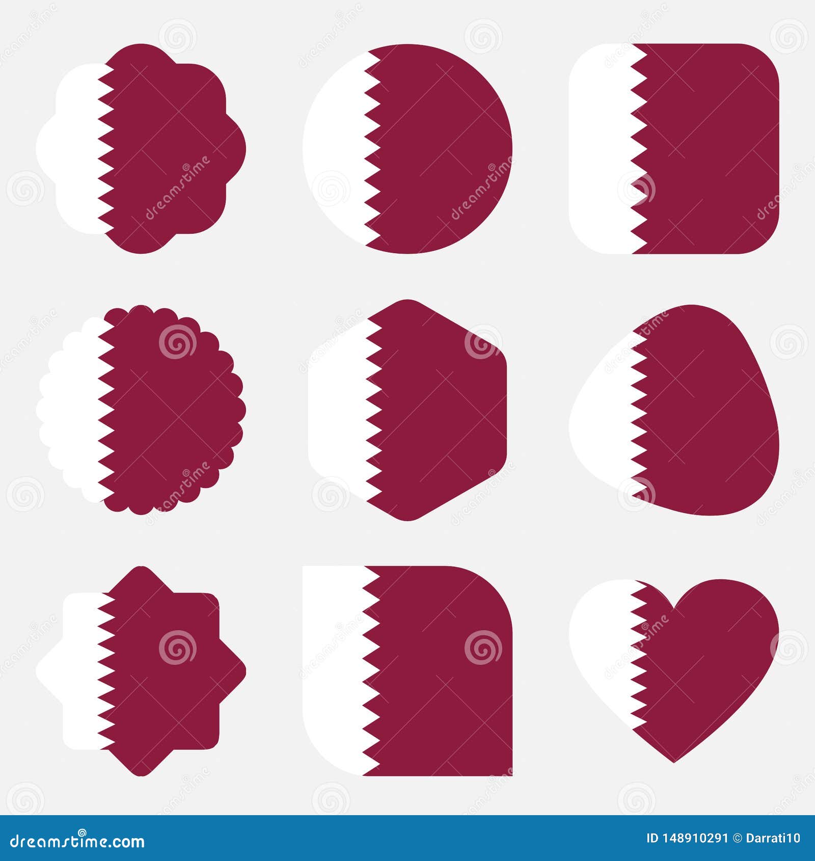 Flags Qatar Asia Illustration Vector Eps Stock Vector - Illustration of ...